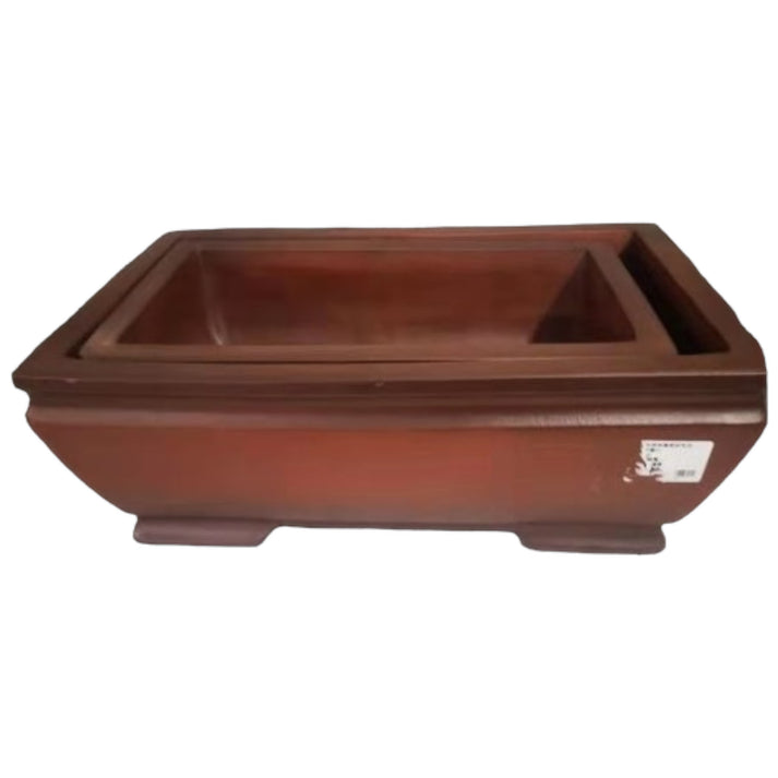 16 Inch Classic Rectangular Unglazed Bonsai Pot Set – Bonsai Gifts Nursery
